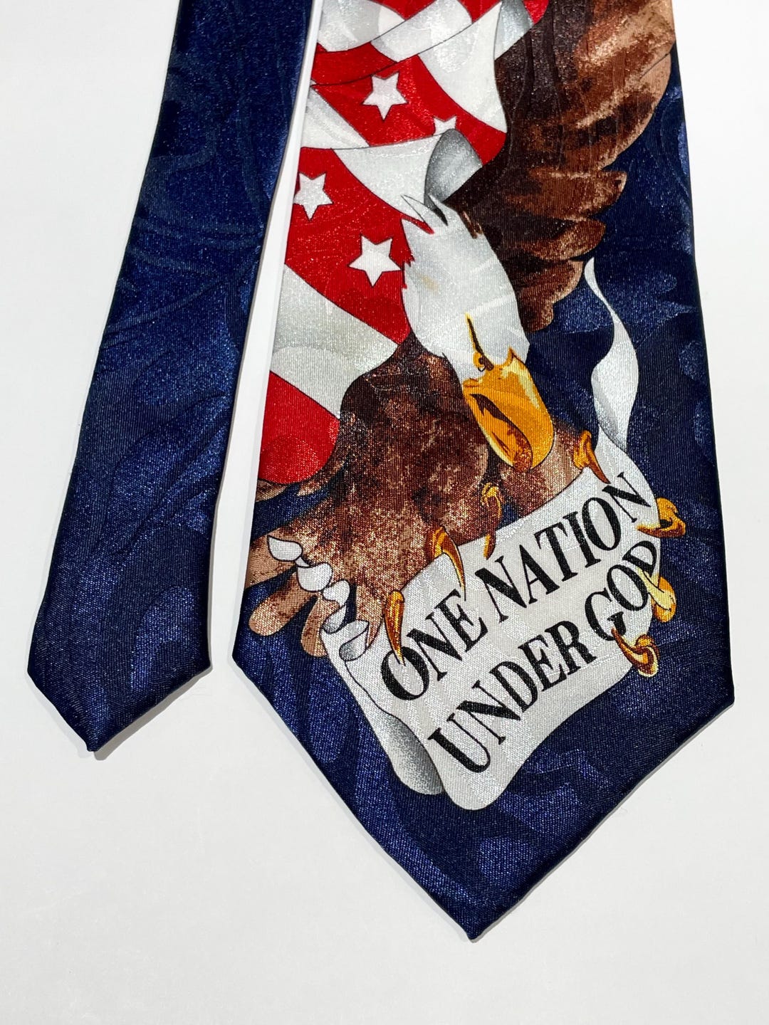 Patriotic American Flag Necktie One Nation Under God Red White Blue Men ...