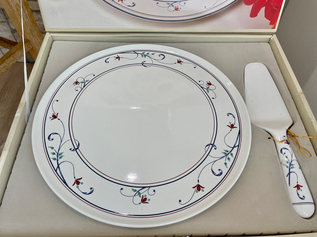 Mikasa 12.75” Serving Cake Plate & Server Intaglio Annette W/ Original ...