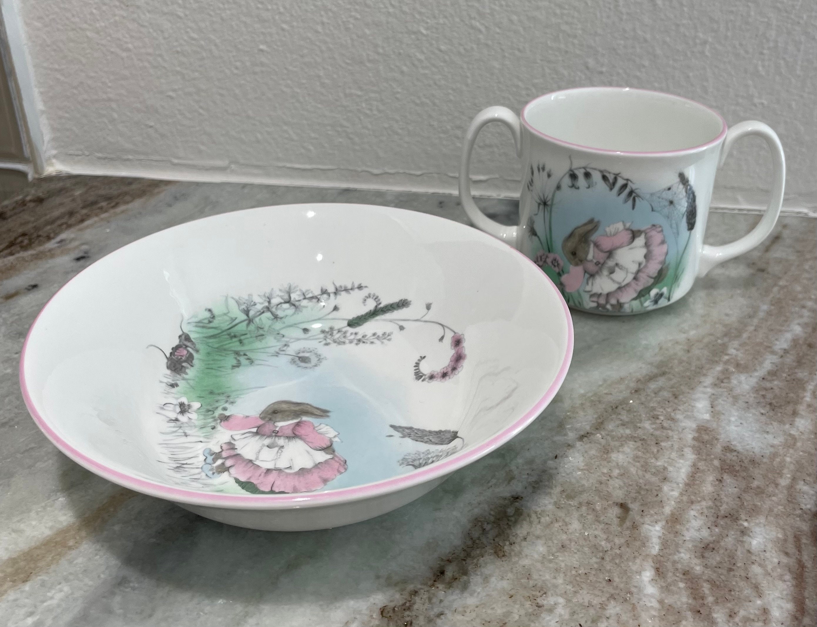 Elizabethan Mrs. Rabbit Vintage Matching Cup & Bowl Childs Set - Etsy