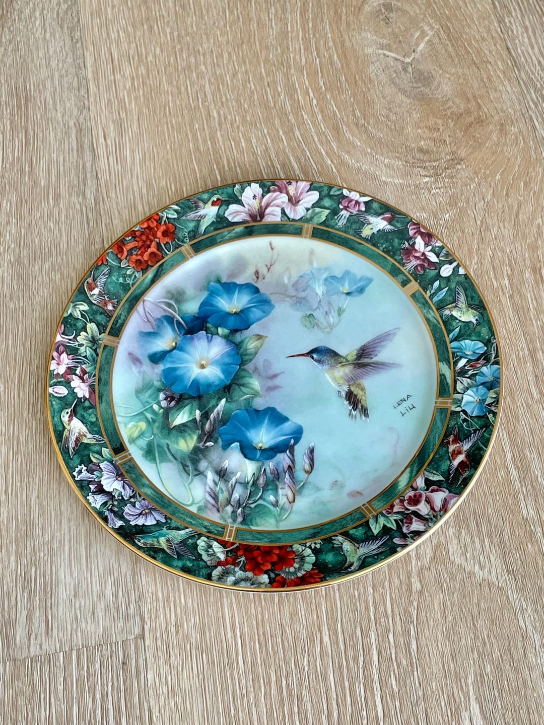 Lena Liu “violet Crowned Hummingbird” Collector Plate 7.75” Third in ...