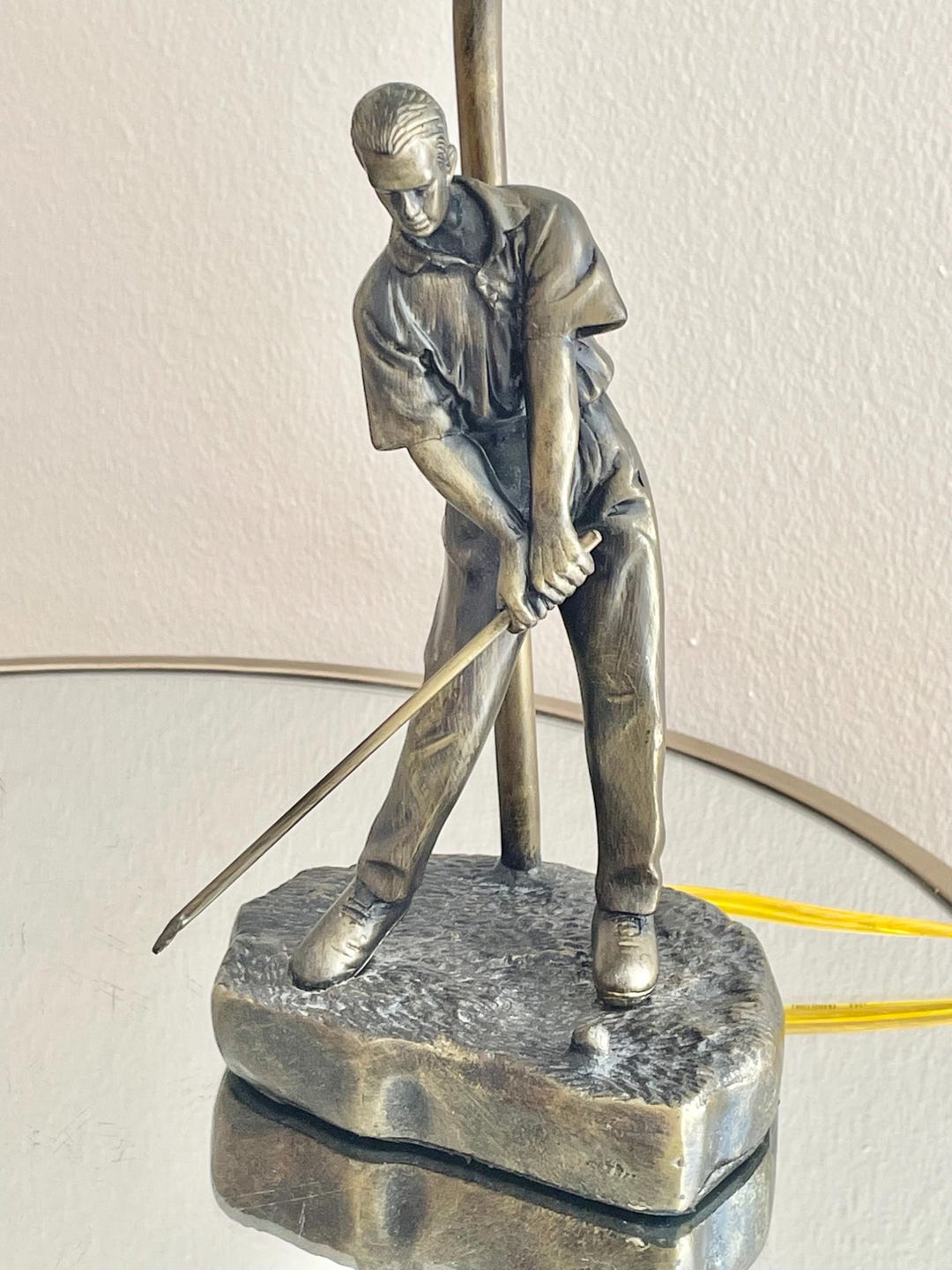 VTG Golfer 12” Desk Tamble Accent Lamp Bronze Color Metal Golf Putter ...
