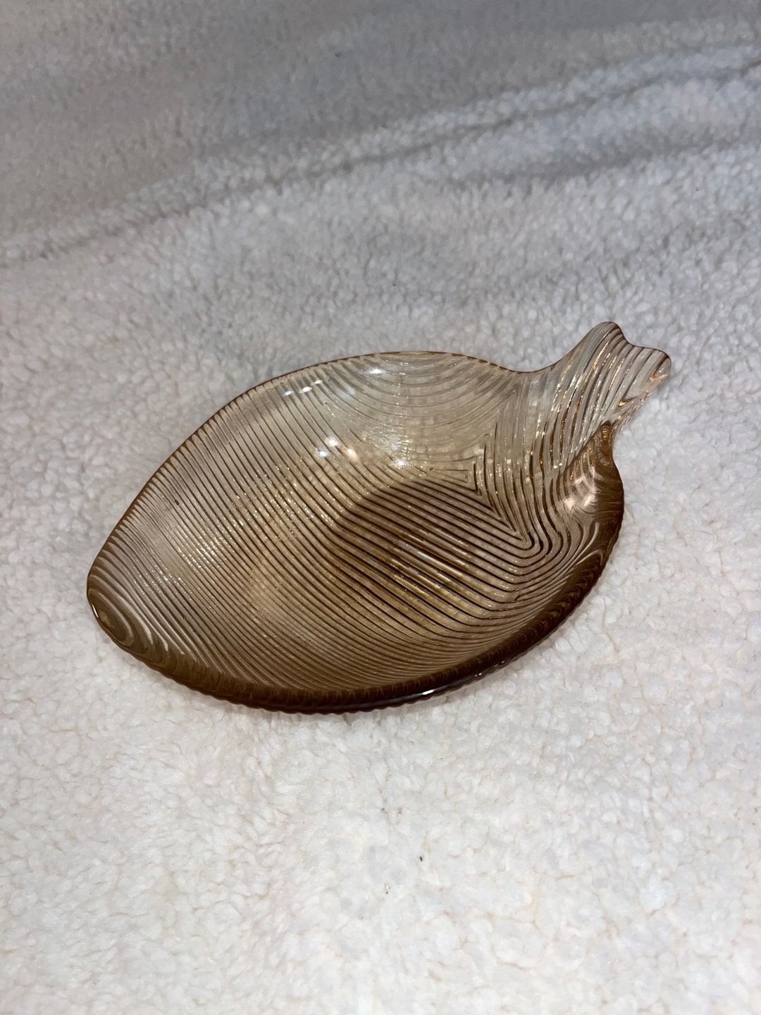 Glass Leaf Plate/amber Nut Dish - Etsy