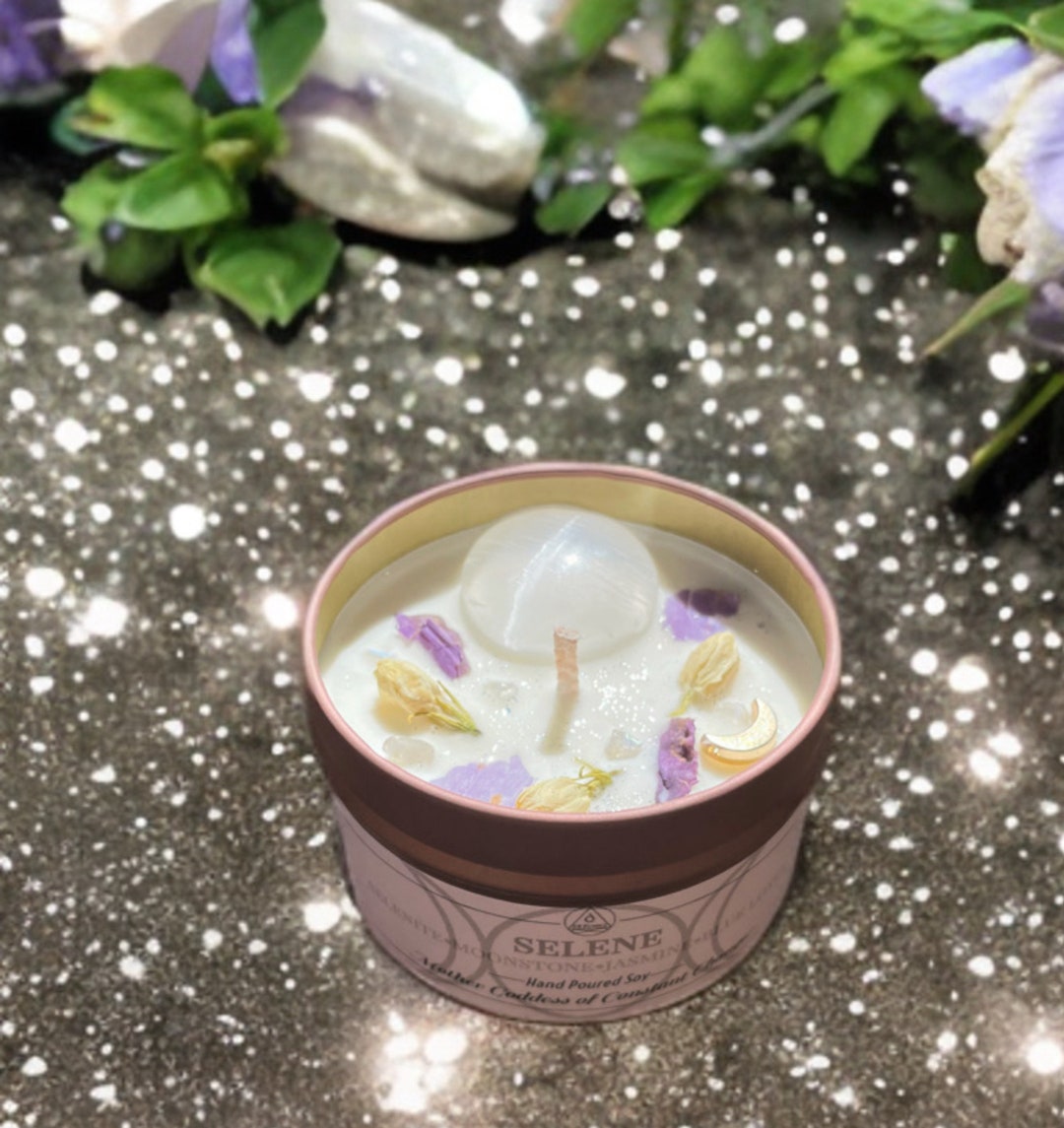 SELENE GODDESS CANDLE- 4oz Selene Intention Candle, Selene Deity Candle ...