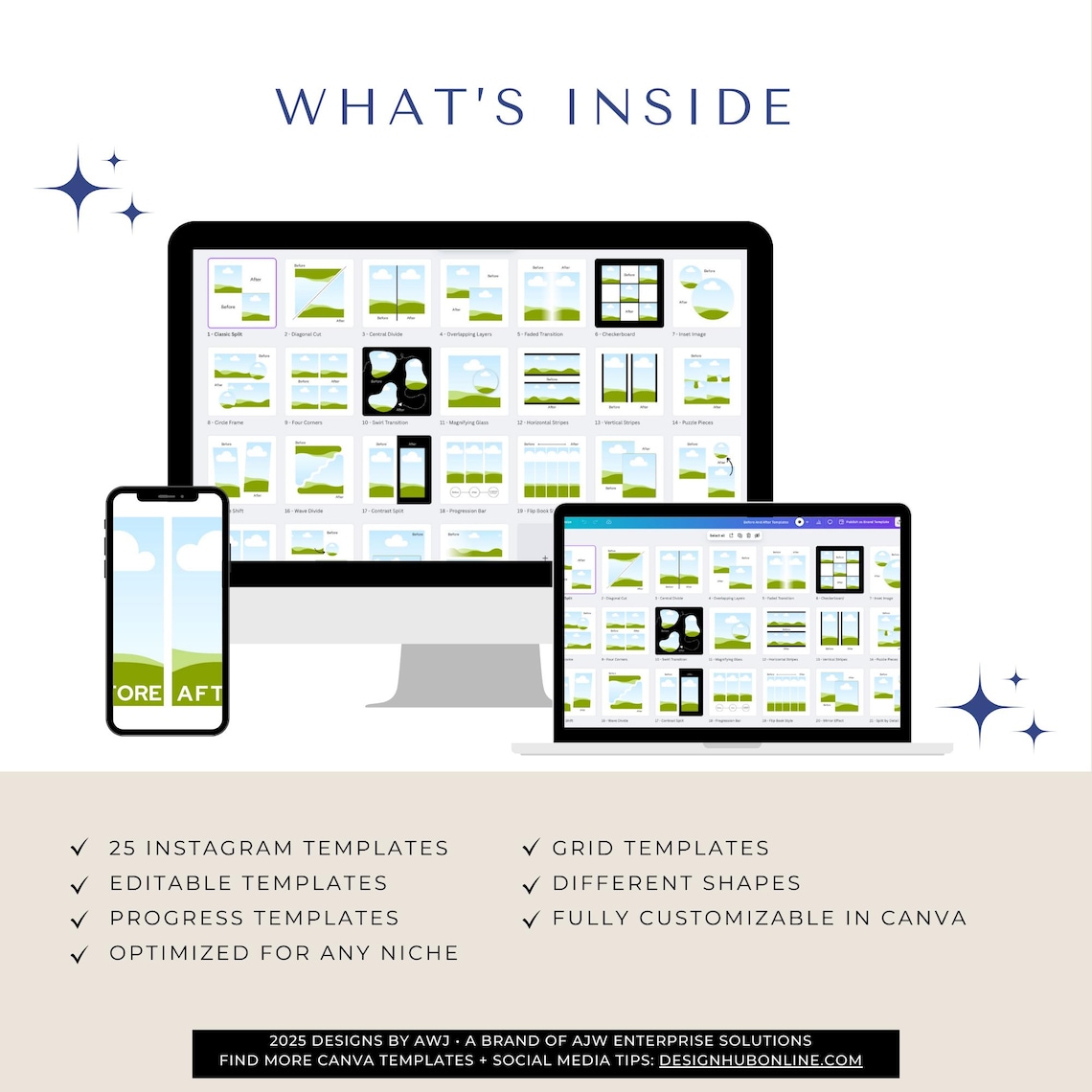 25 Before and After Instagram Templates Canva Editable for Coaches ...