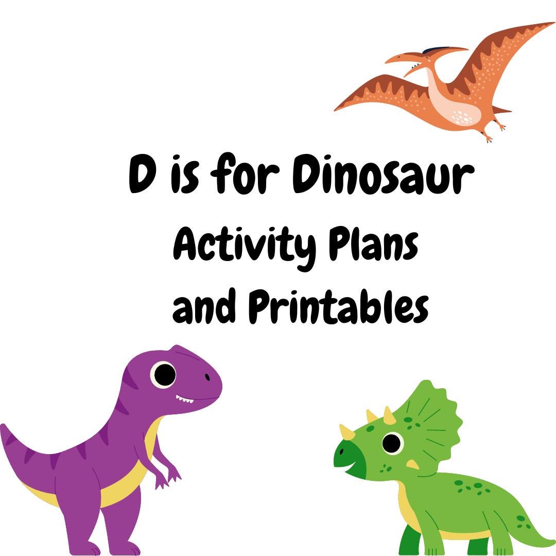 D is for Dinosaur Activity Plans and Printables - Etsy