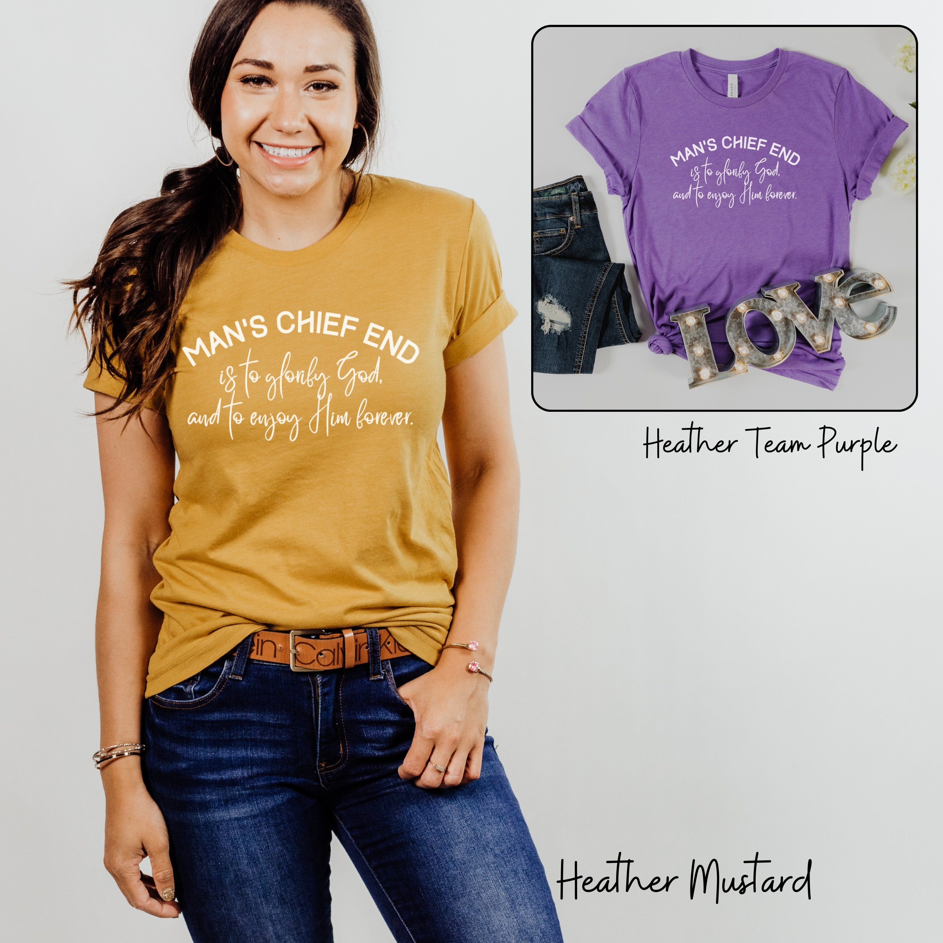 Catechism Chief End of Man Tshirt for Reformed Christian With ...