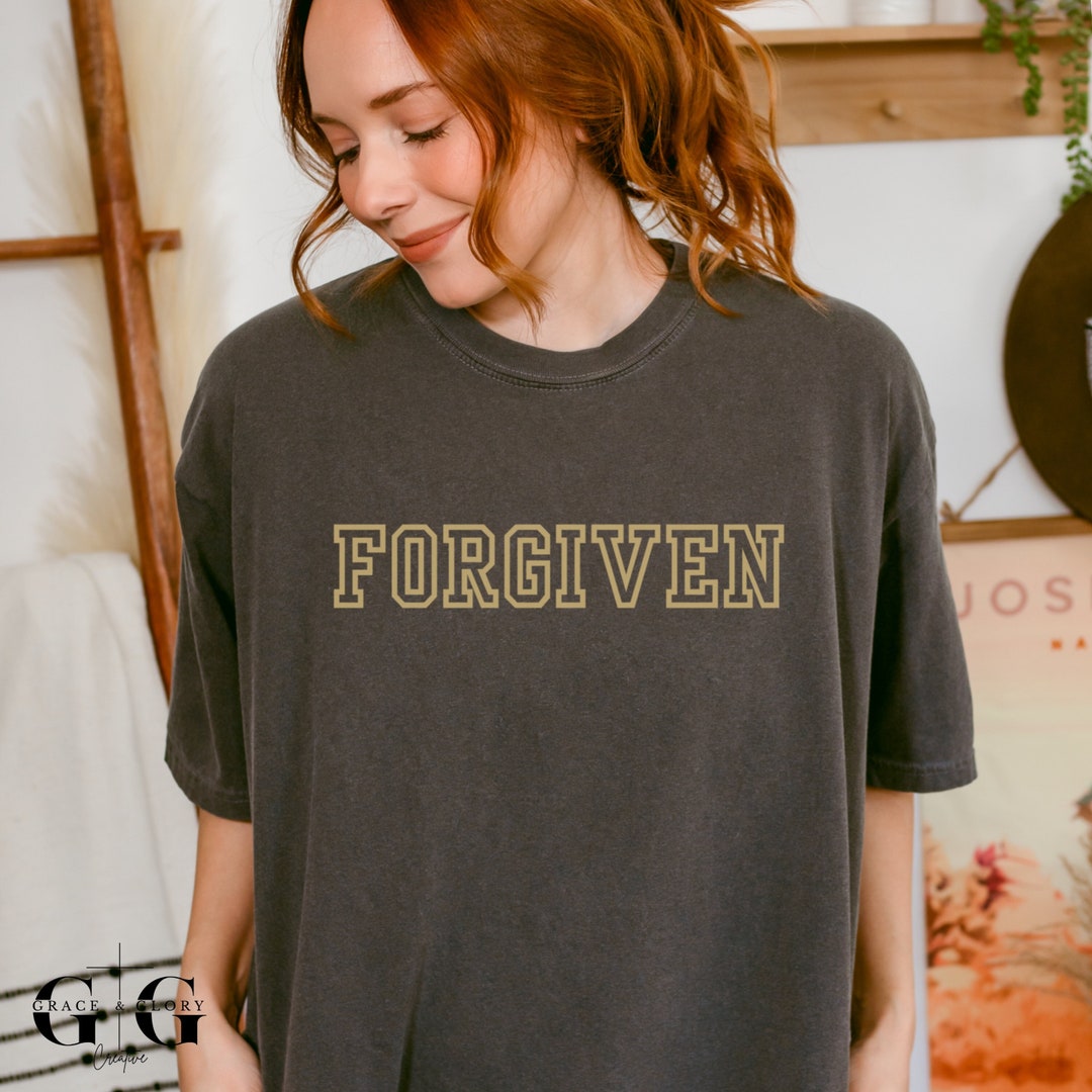 Forgiven T-shirt for Christian Mininmal Shirt With Collegiate Letters ...