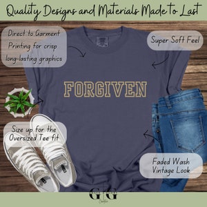 Forgiven T-shirt for Christian Mininmal Shirt With Collegiate Letters ...