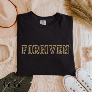 Forgiven T-shirt for Christian Mininmal Shirt With Collegiate Letters ...