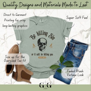 Be Killing Sin T-shirt Gift for Christian Man or Woman Shirt With Skull ...