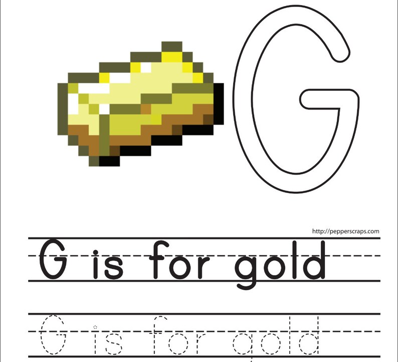 Preschool Kindergarten Minecraft Handwriting Practice Sheets - Etsy