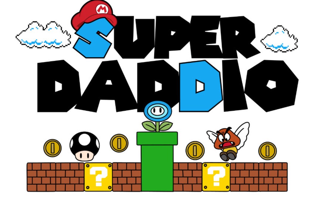 Mario Father's Day Svg - Etsy