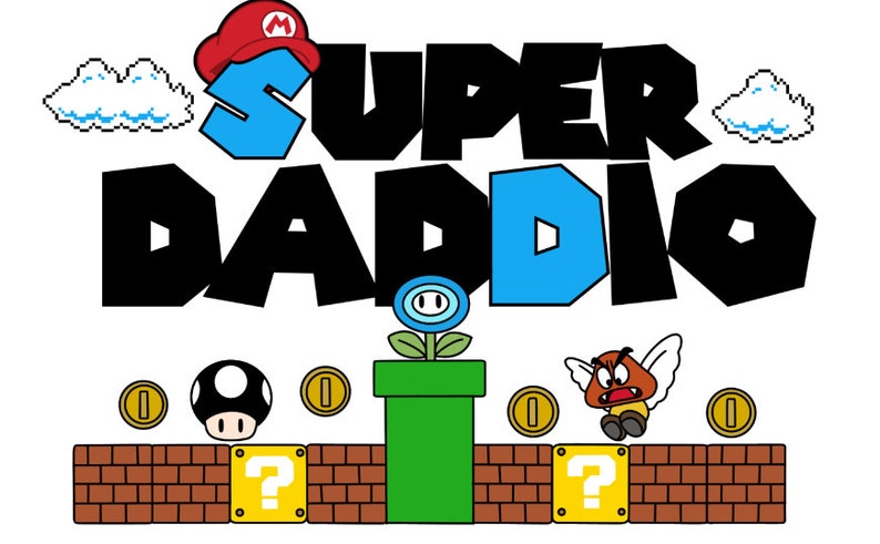 Mario Father's Day Svg - Etsy