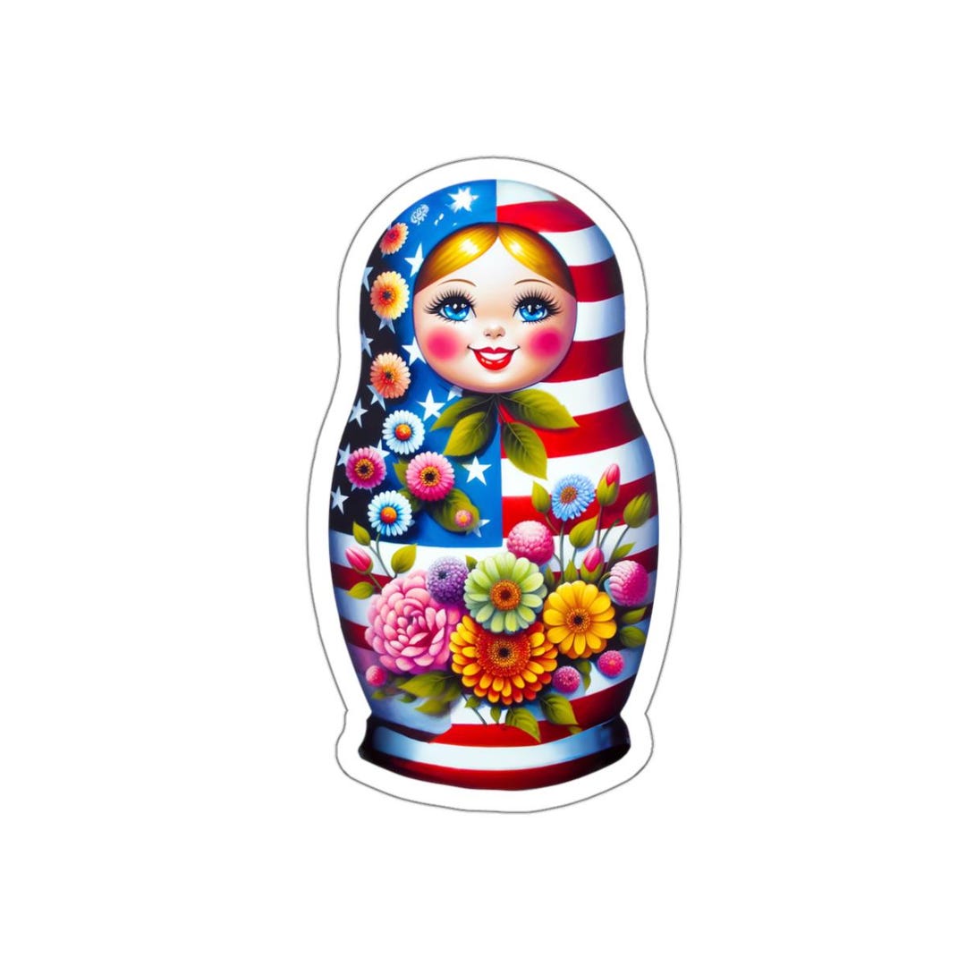 Russian Doll With American Flag Die-cut Stickers - Etsy
