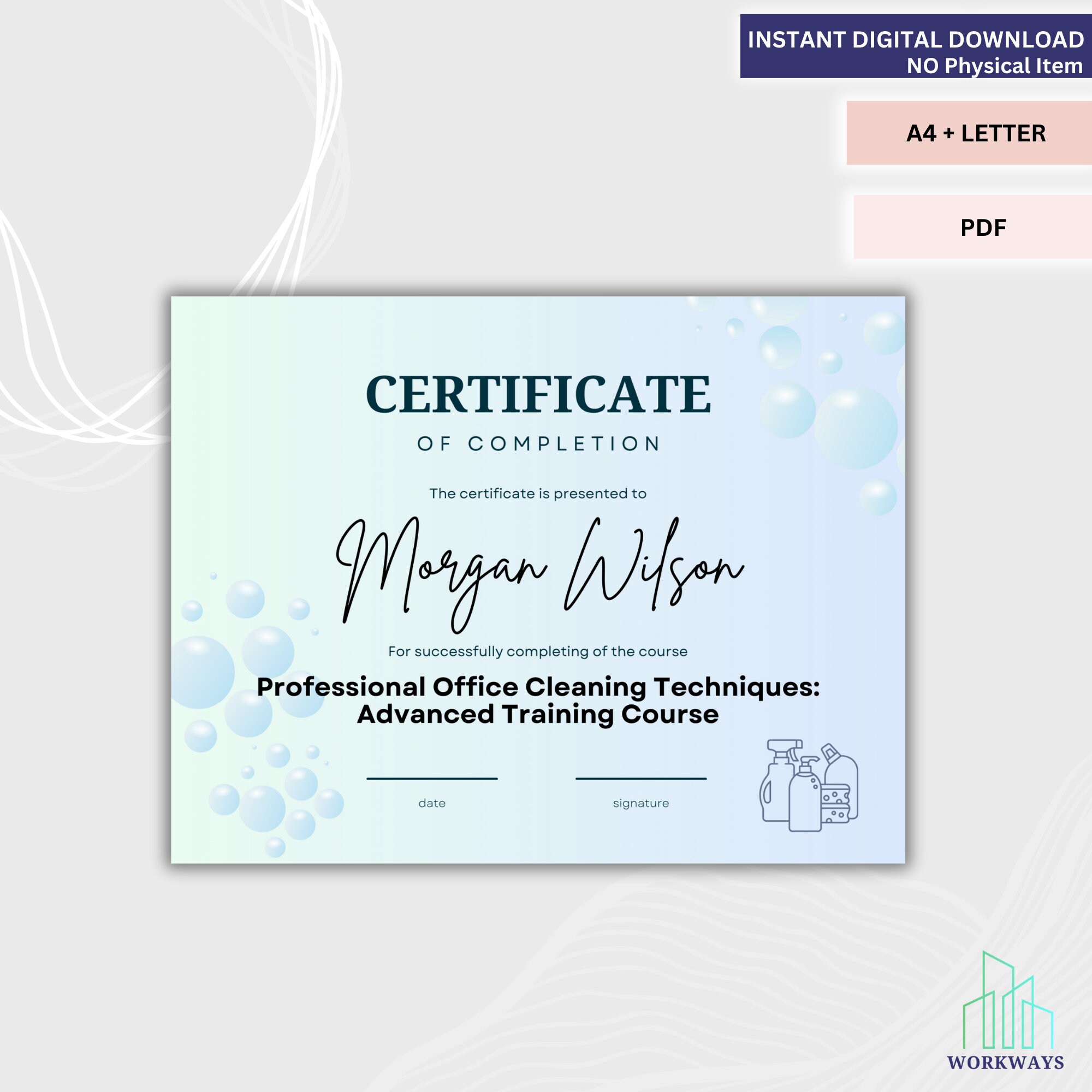 Certificate of Completion Award Certificate Employee of the Month - Etsy