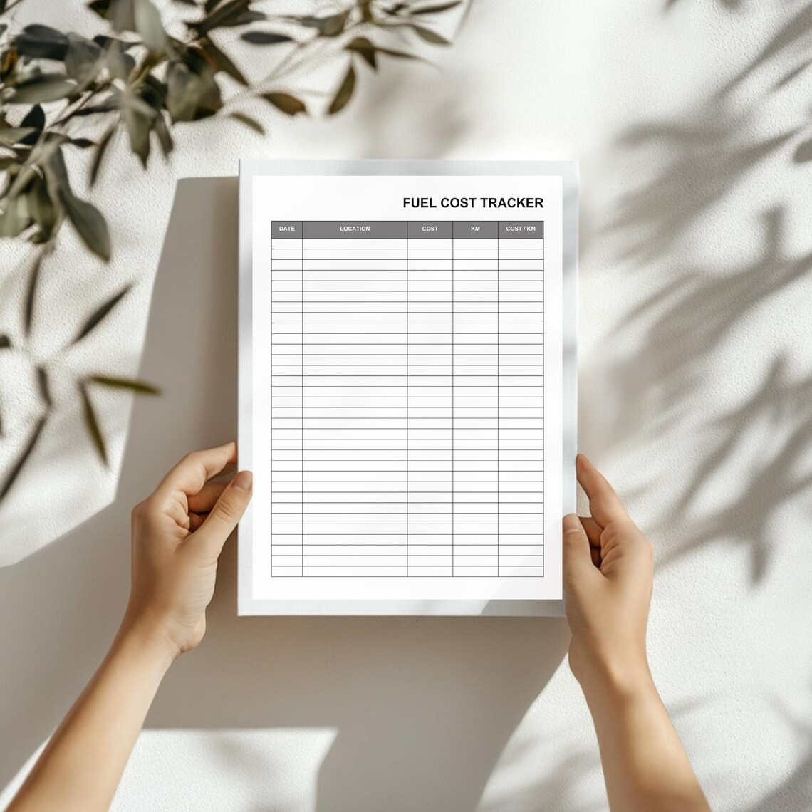 Fuel Cost Tracker Printable Template | Fuel Expense Tracker | Fuel ...