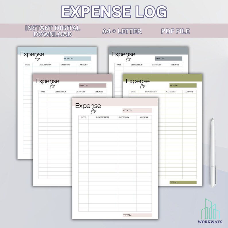 Expense Tracker Printable Sheet| Spending Tracker | Budget Planner ...