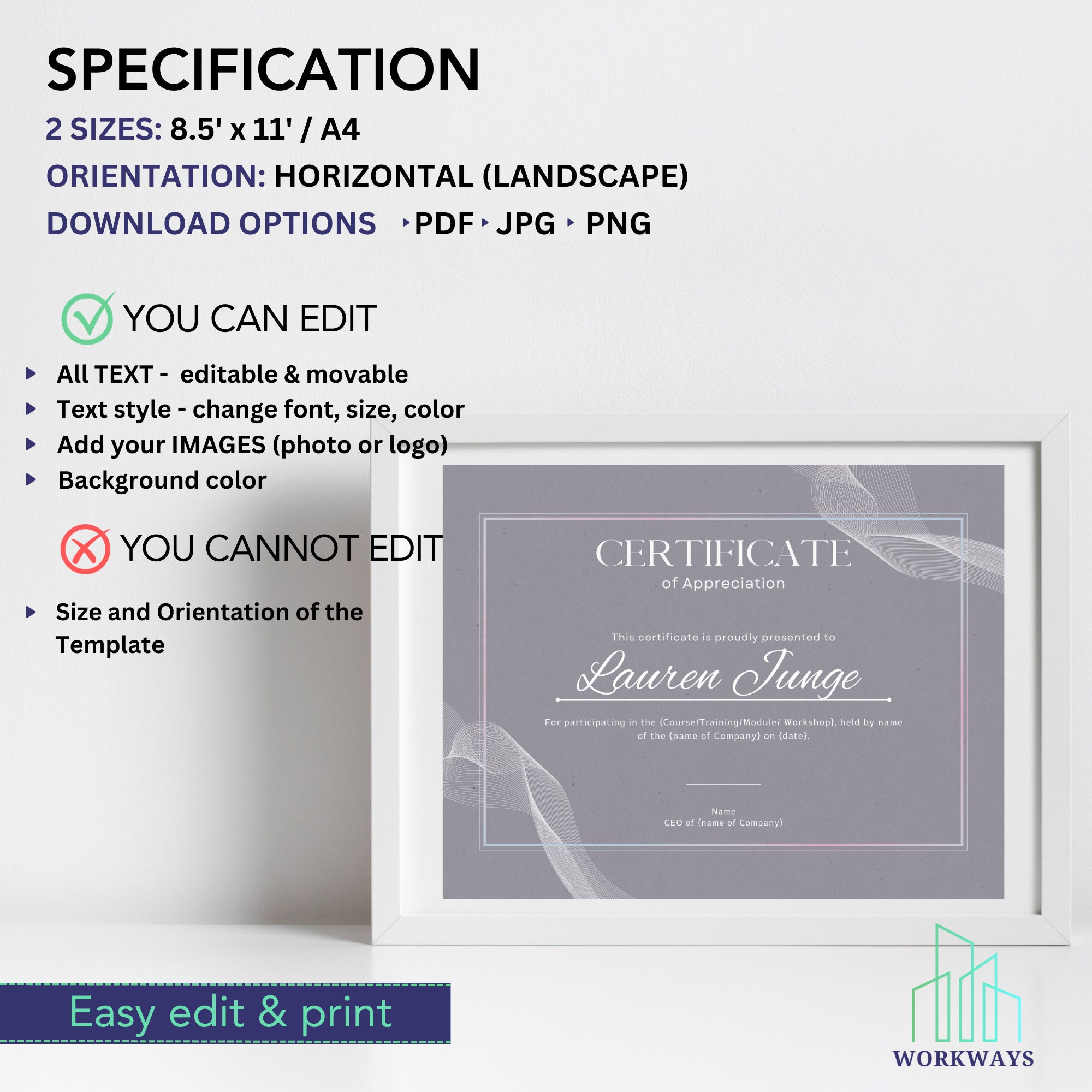 Certificate Template | Certificate of Attendance| Certificate of ...