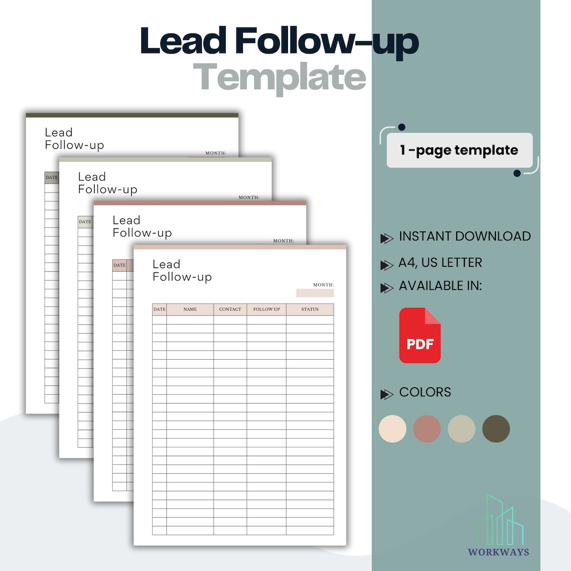 Lead Follow up | Clients Tracker | Customer Follow UPS | Printable ...