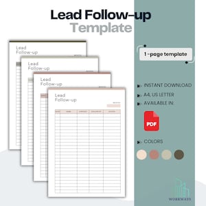Lead Follow up Clients Tracker Customer Follow UPS Printable Template ...