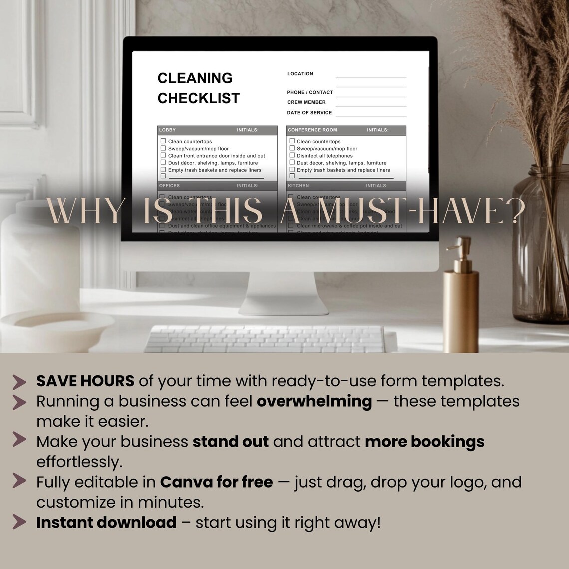 Cleaning Checklist Template | Cleaning Schedule | Professional Cleaning ...