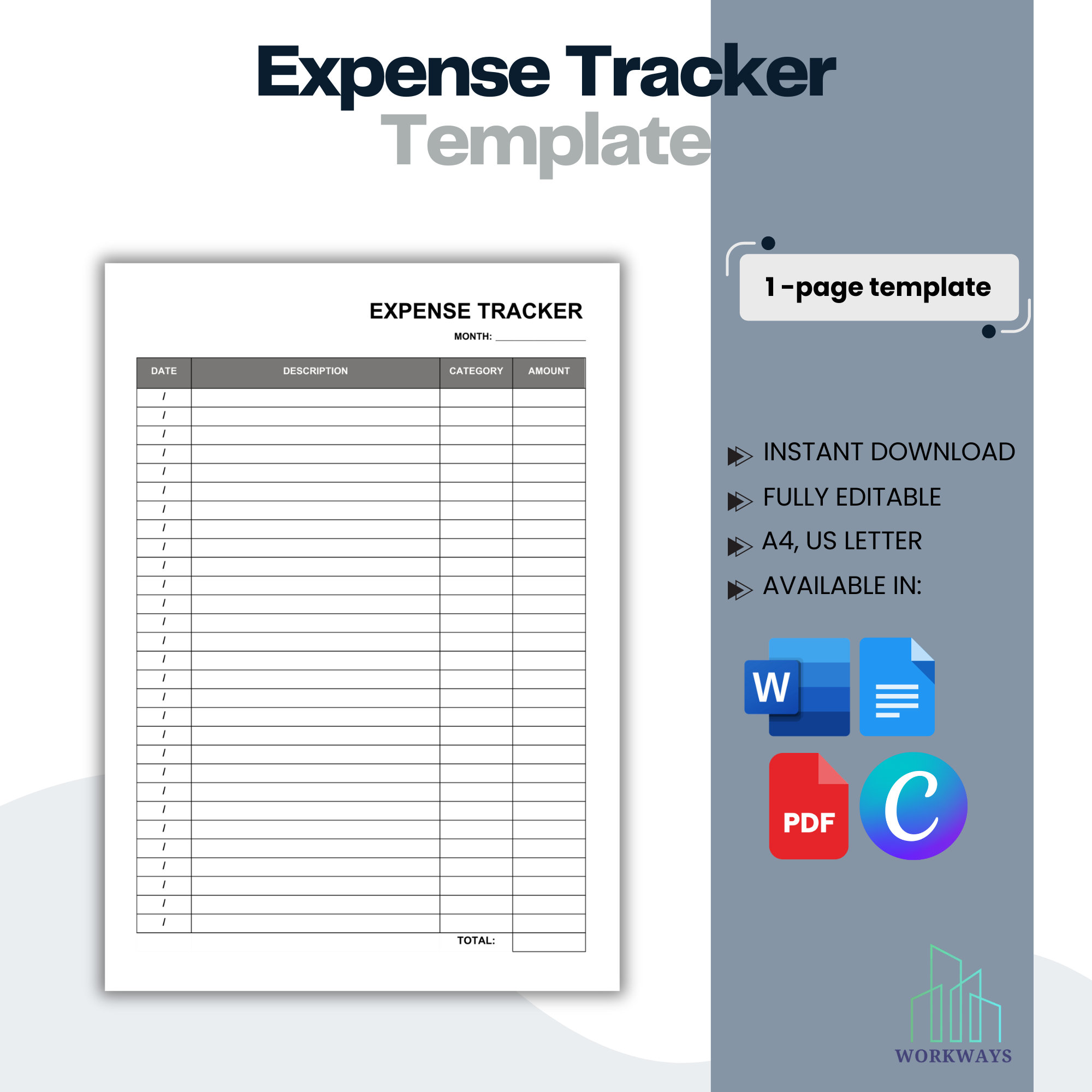 Expense Tracker | Expense Sheet | Expense Log | Spending Tracker ...