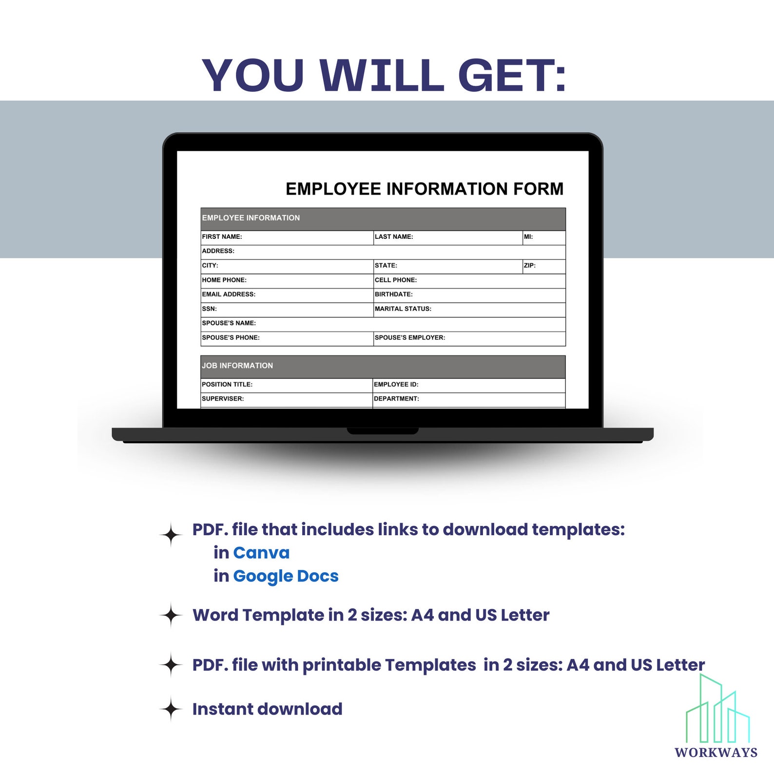 Employee Information Form New-hire Form HR Template Onboarding Form ...
