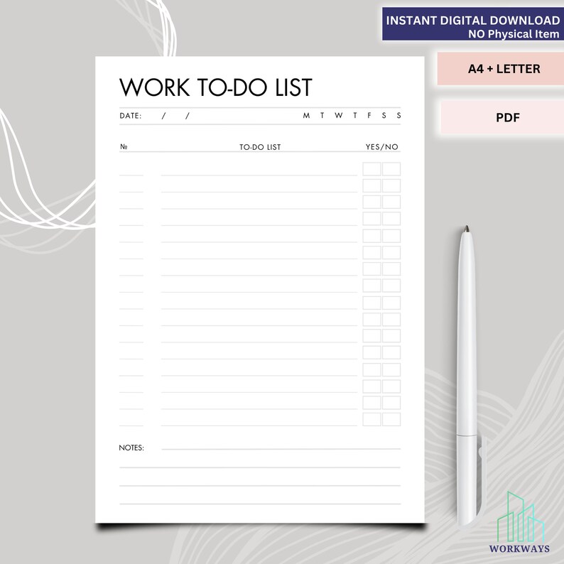 To-do-list Printable Template | Daily Todo List | Task Management - Etsy