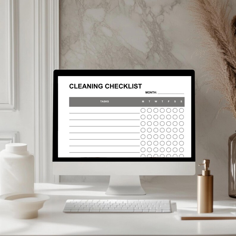 Simple Cleaning Checklist Printable | Minimalistic Cleaning Tasks ...