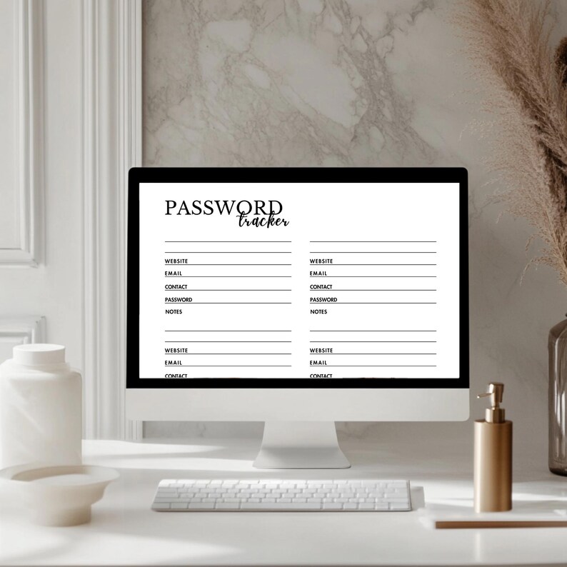 Password Tracker Printable Template | Password Book | Password Log ...