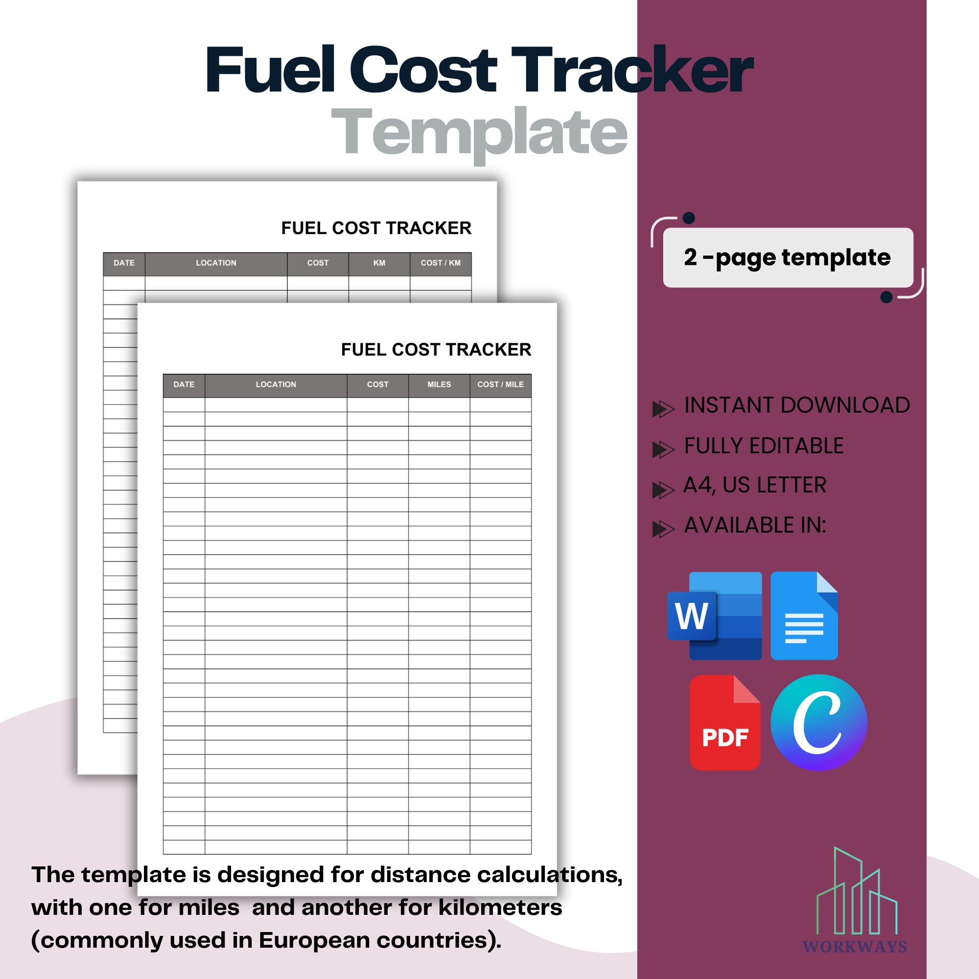 Fuel Cost Tracker | Fuel Expense Tracker | Fuel Consumption Calculator ...
