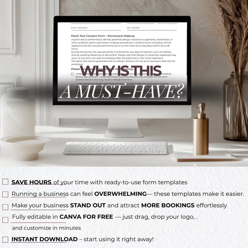 Patch Test Form, Editable Skin Consultation Forms: Skincare Business ...
