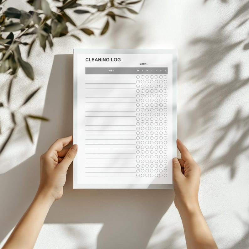 Cleaning Log Template | Cleaning Checklist | Cleaning Tracker ...