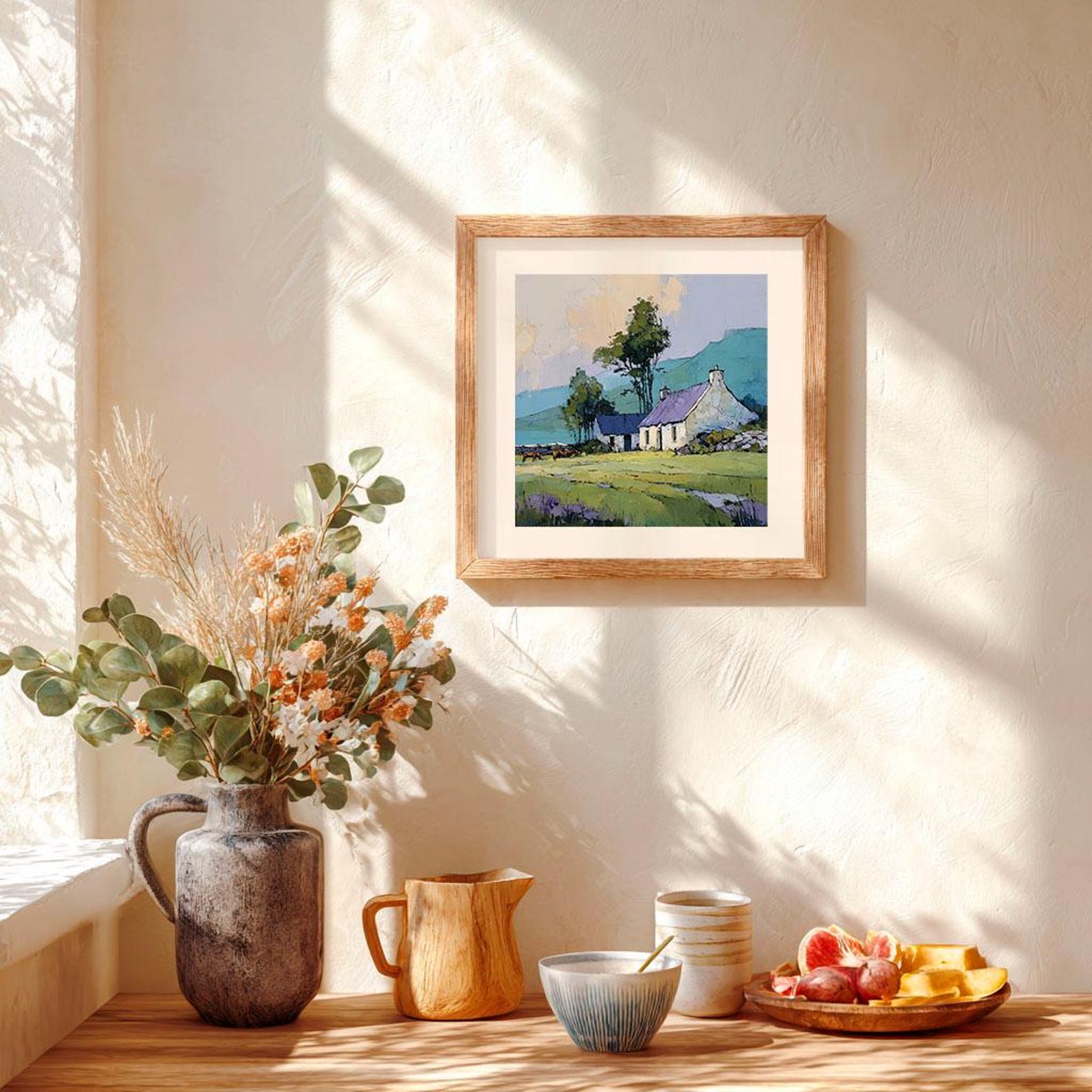 Ireland Painting: Irish Cottage With Horses Art, Original Impasto Oil ...