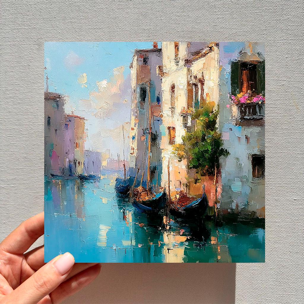 Italy Painting: Romantic Venice Wall Art, Original Impasto Oil Painting ...