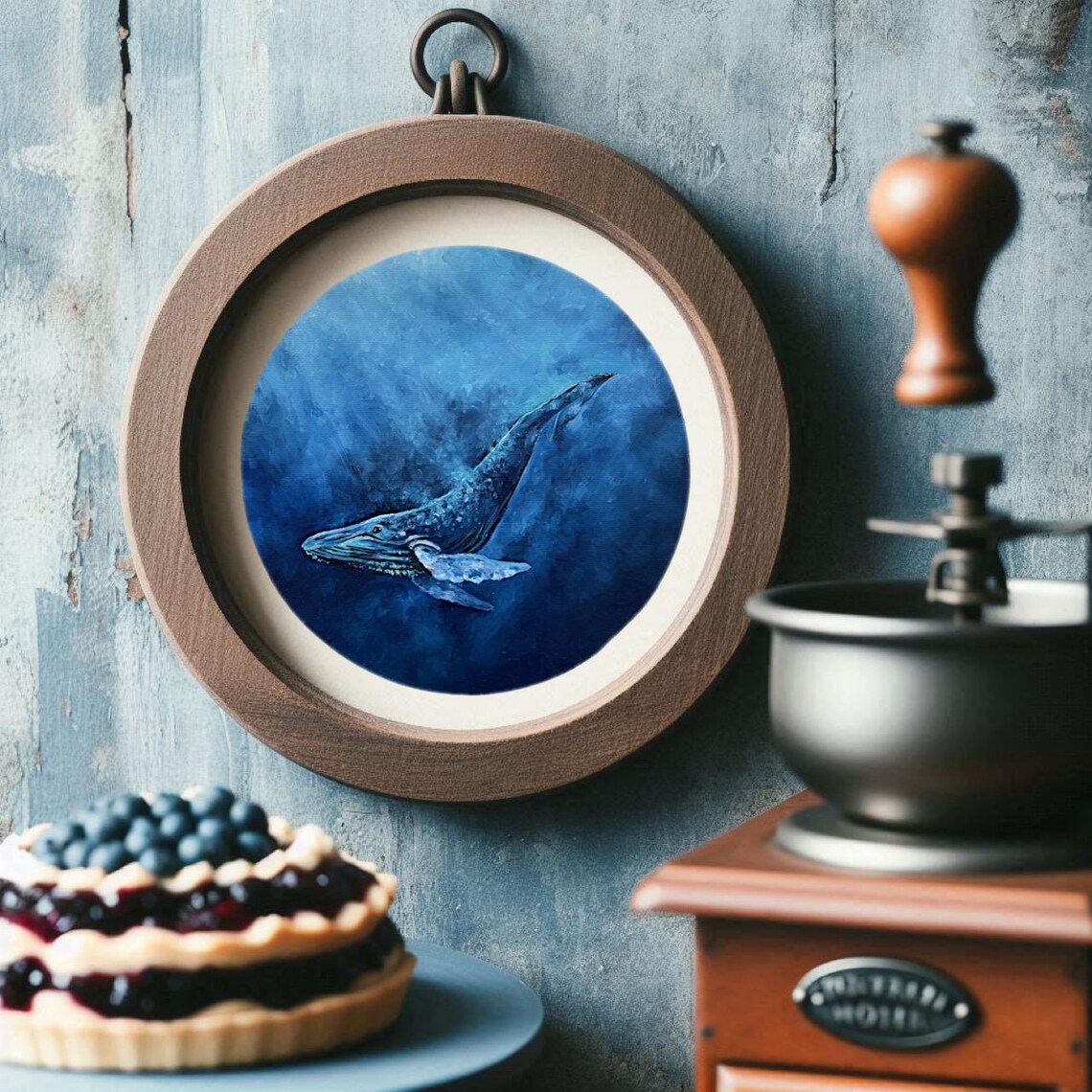 Humpback Whale Oil Painting Whale Original Art Animals Artwork Marine Wall Decor Gifts for Him ...