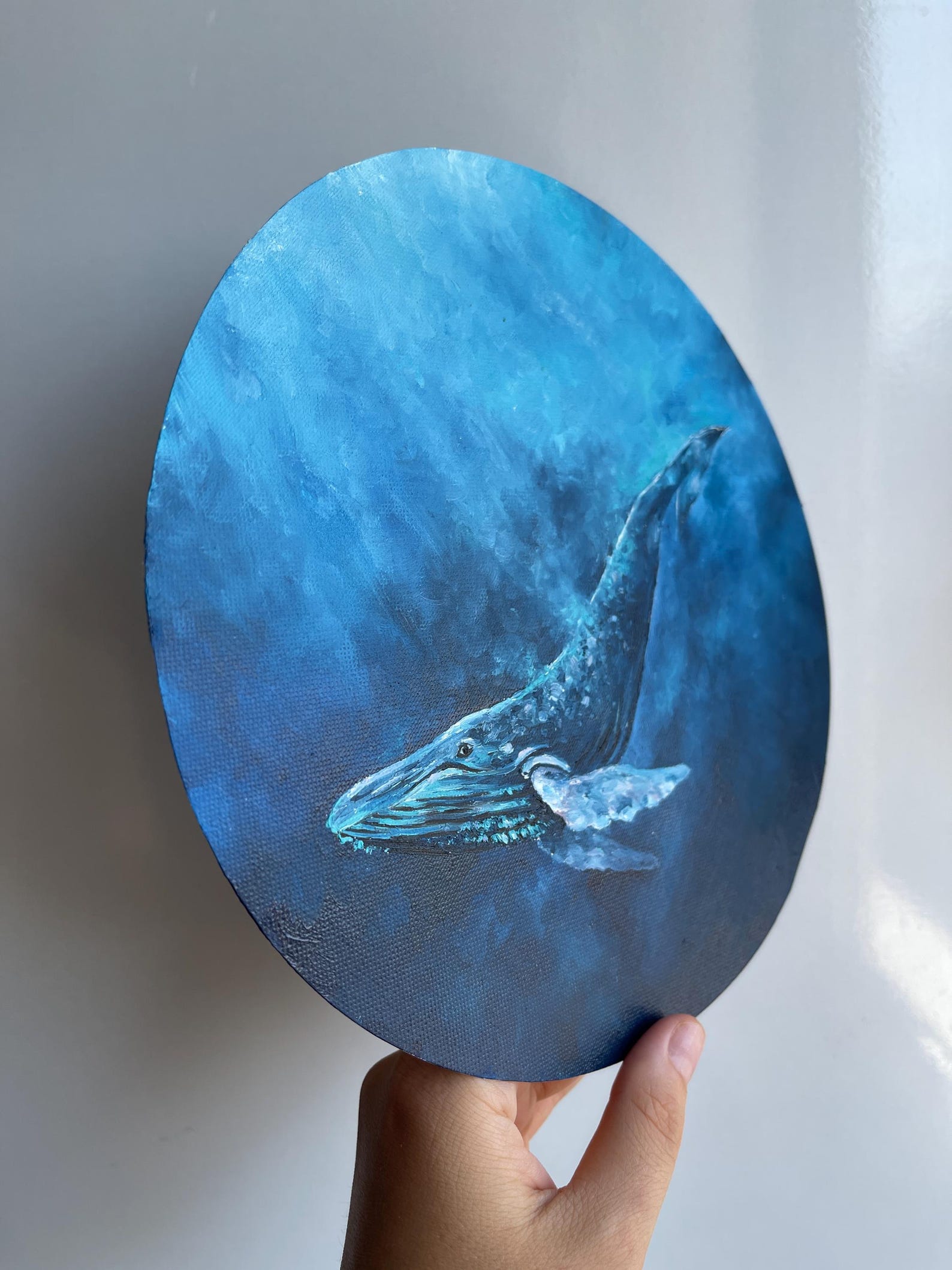 Humpback Whale Oil Painting Whale Original Art Animals Artwork Marine Wall Decor Gifts for Him ...