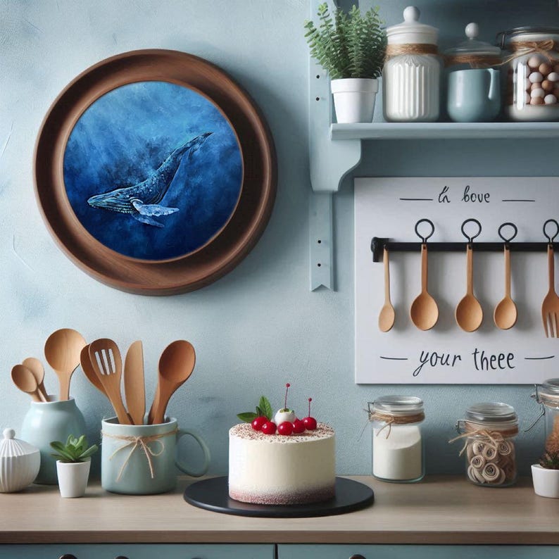 Humpback Whale Oil Painting Whale Original Art Animals Artwork Marine Wall Decor Gifts for Him ...