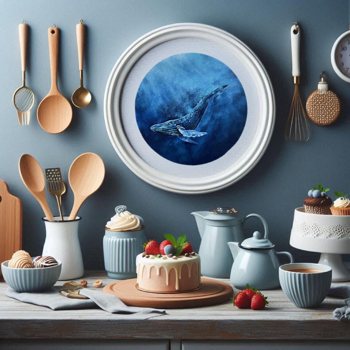 Humpback Whale Oil Painting Whale Original Art Animals Artwork Marine Wall Decor Gifts for Him ...