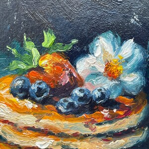 Pancakes Painting Kitchen Wall Art Pancake Impasto Semi Abstract ...