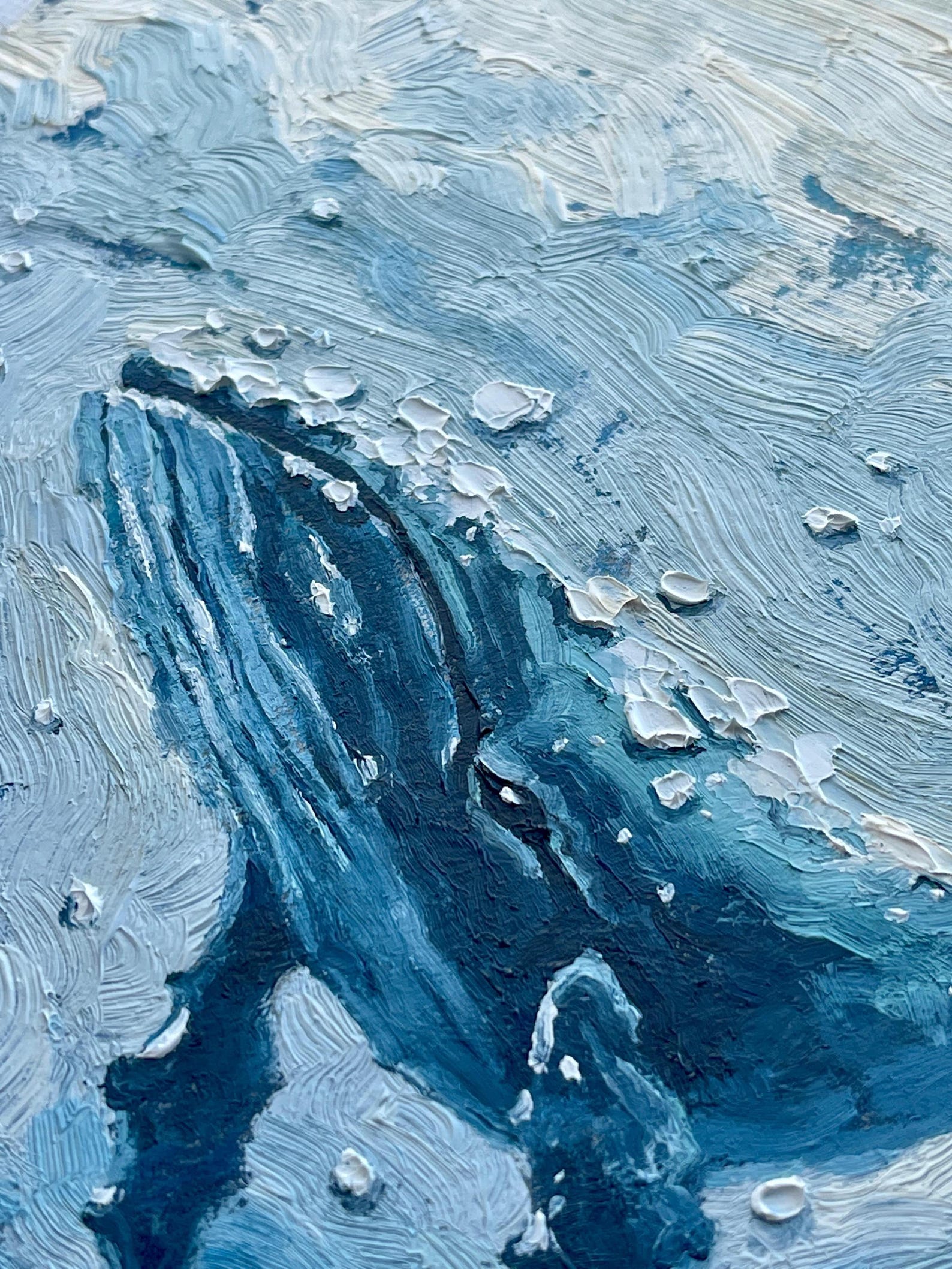 Humpback Whale Oil Painting Original Art Animals Artwork Marine Wall Decor Gifts for Him Small ...