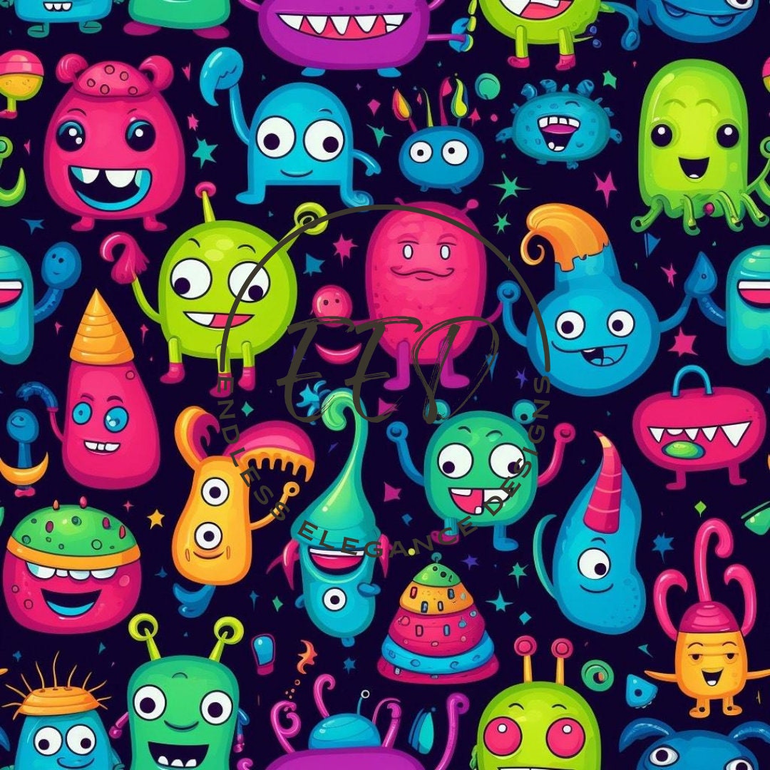 Alien Pattern - Digital Seamless PNG File - Etsy