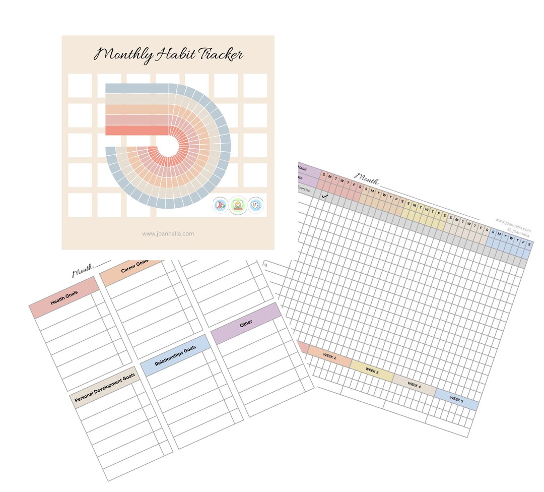 Custom Monthly Habit Tracker - Etsy