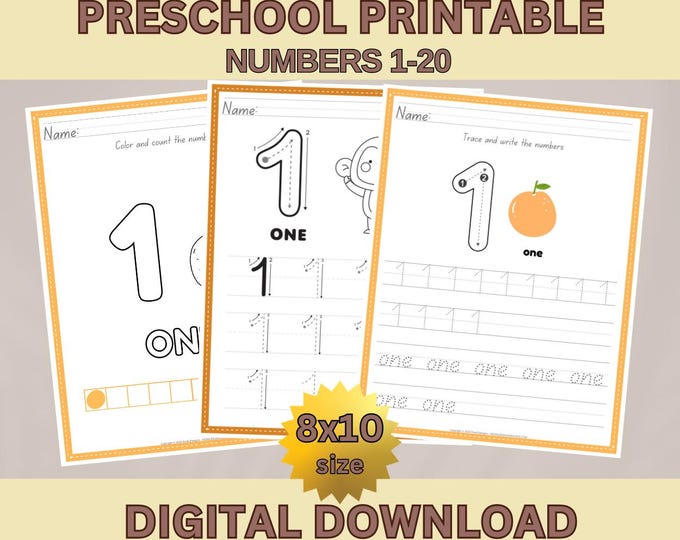 Practice Writing Numbers 1 - 20 - Etsy Canada