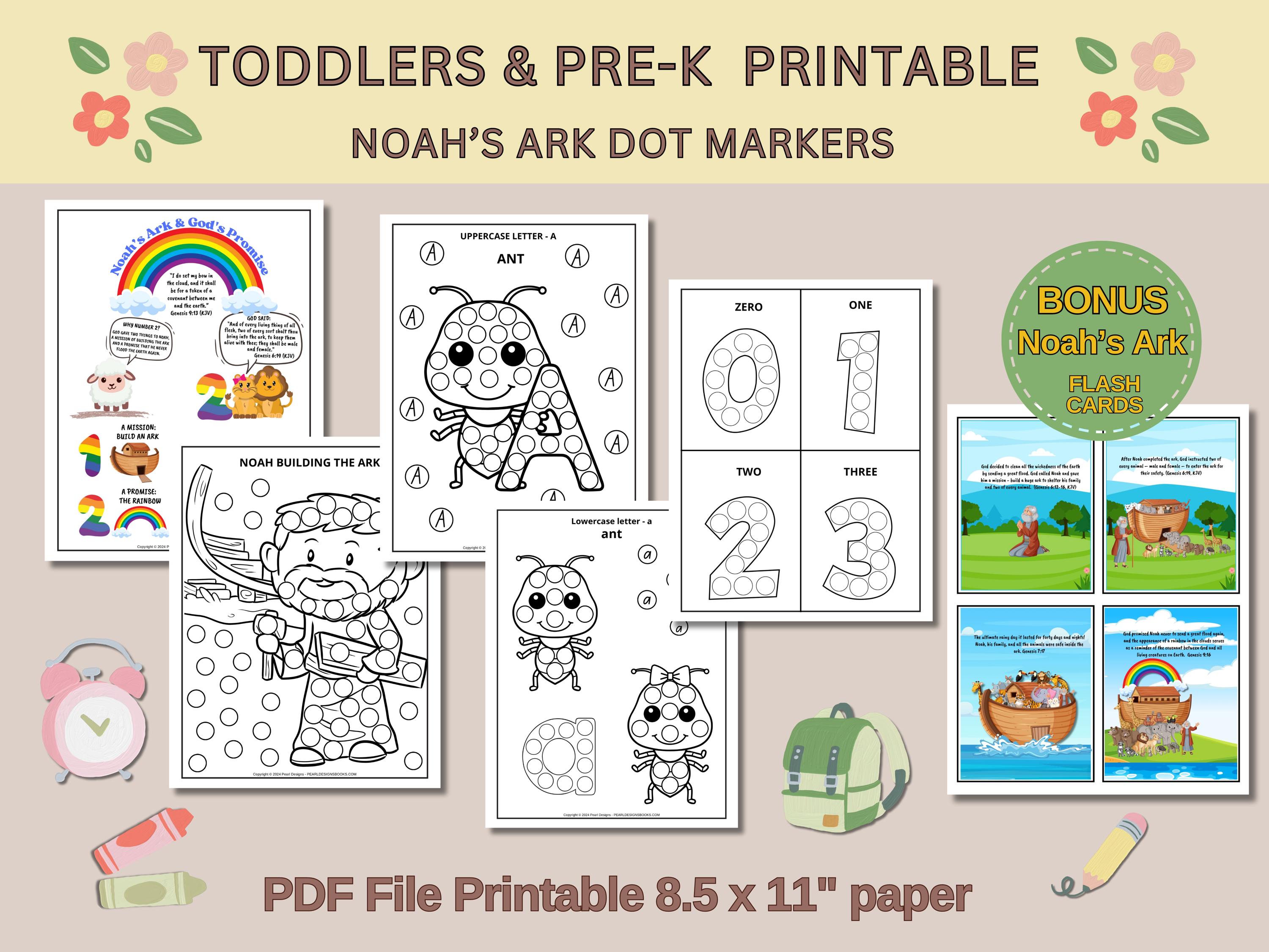 Printable Noah's Ark & God's Promise Dot Markers, Christian Dot Markers ...
