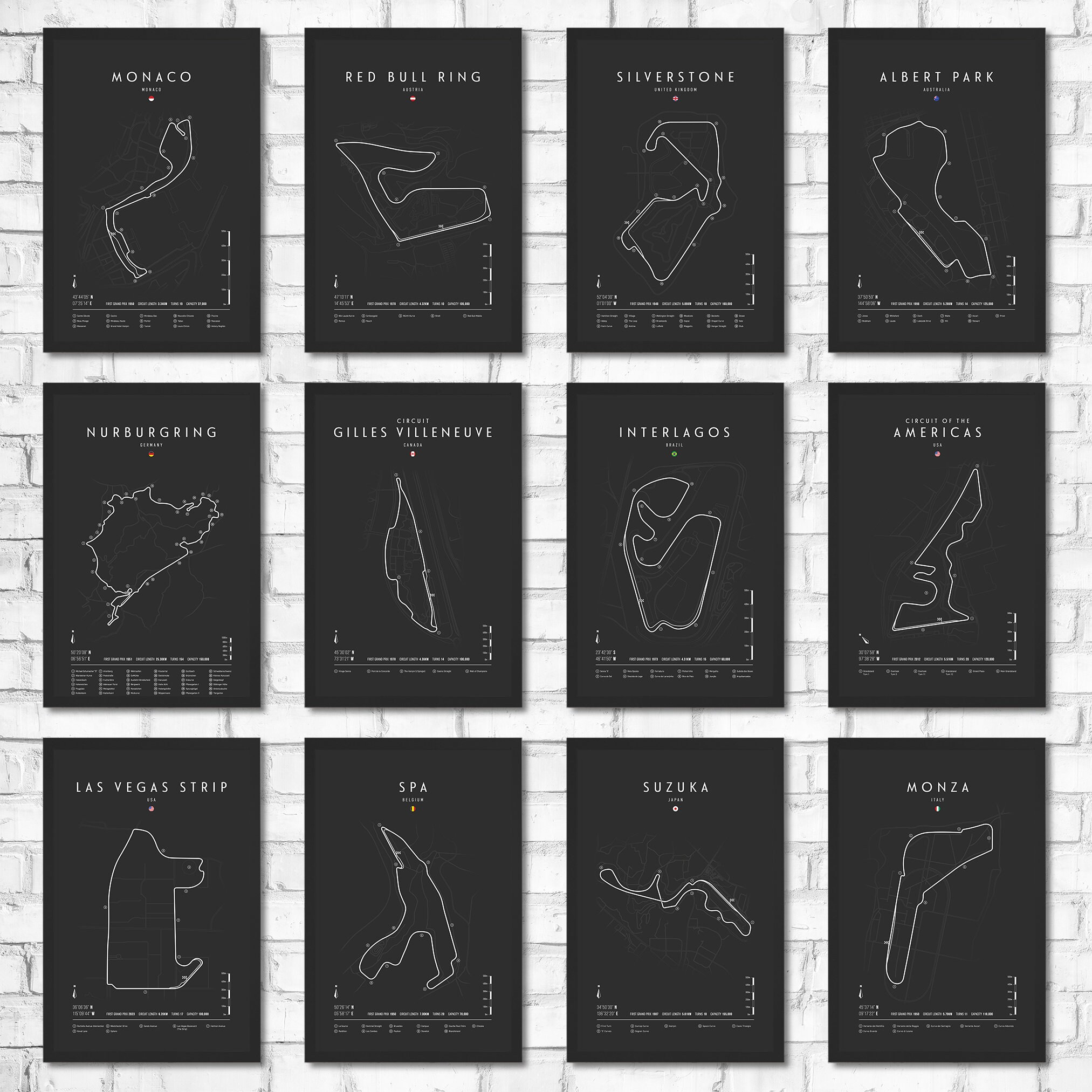 Miami Poster Formula 1 Race Track Circuit Map Grand Prix Circuit