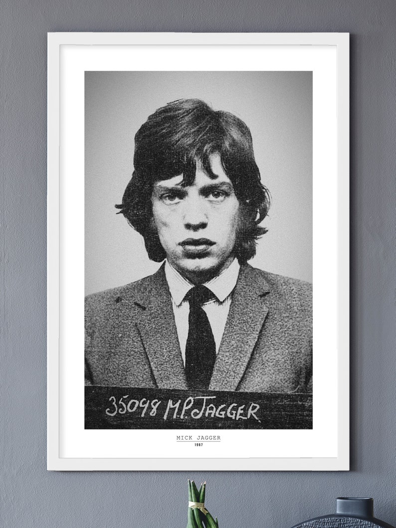 Mick Jagger Poster, Mugshot, Celebrity Mugshot, Famous People, Wall Art ...