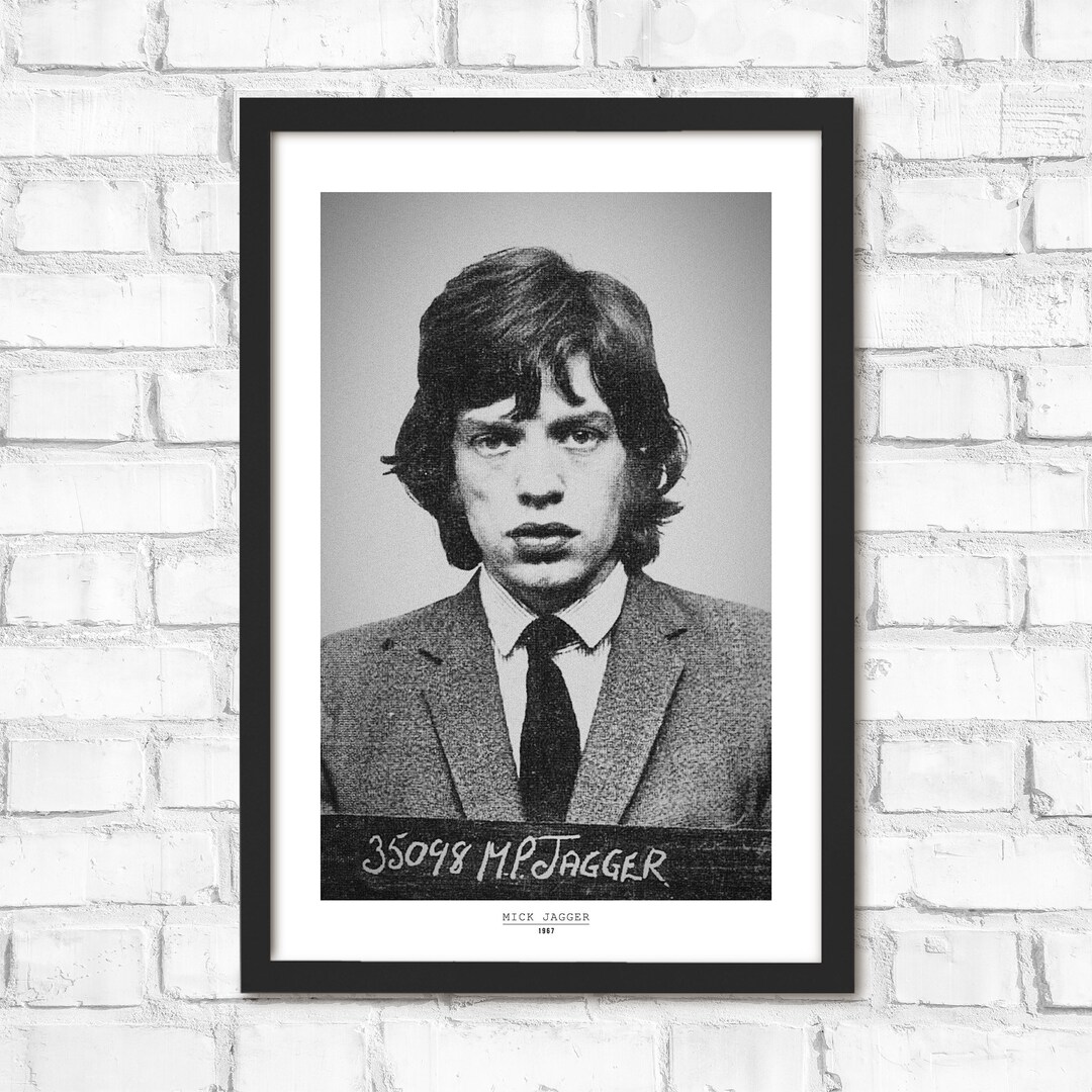 Mick Jagger Poster, Mugshot, Celebrity Mugshot, Famous People, Wall Art ...