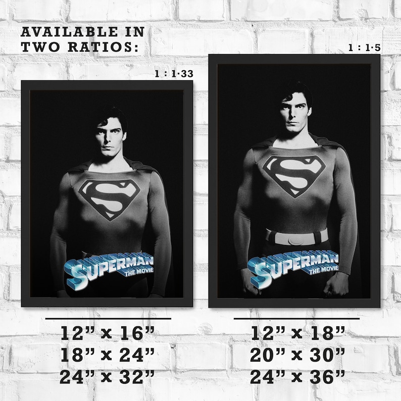 Superman Poster, Christopher Reeve, Movie Poster, Film Poster, Wall Art ...