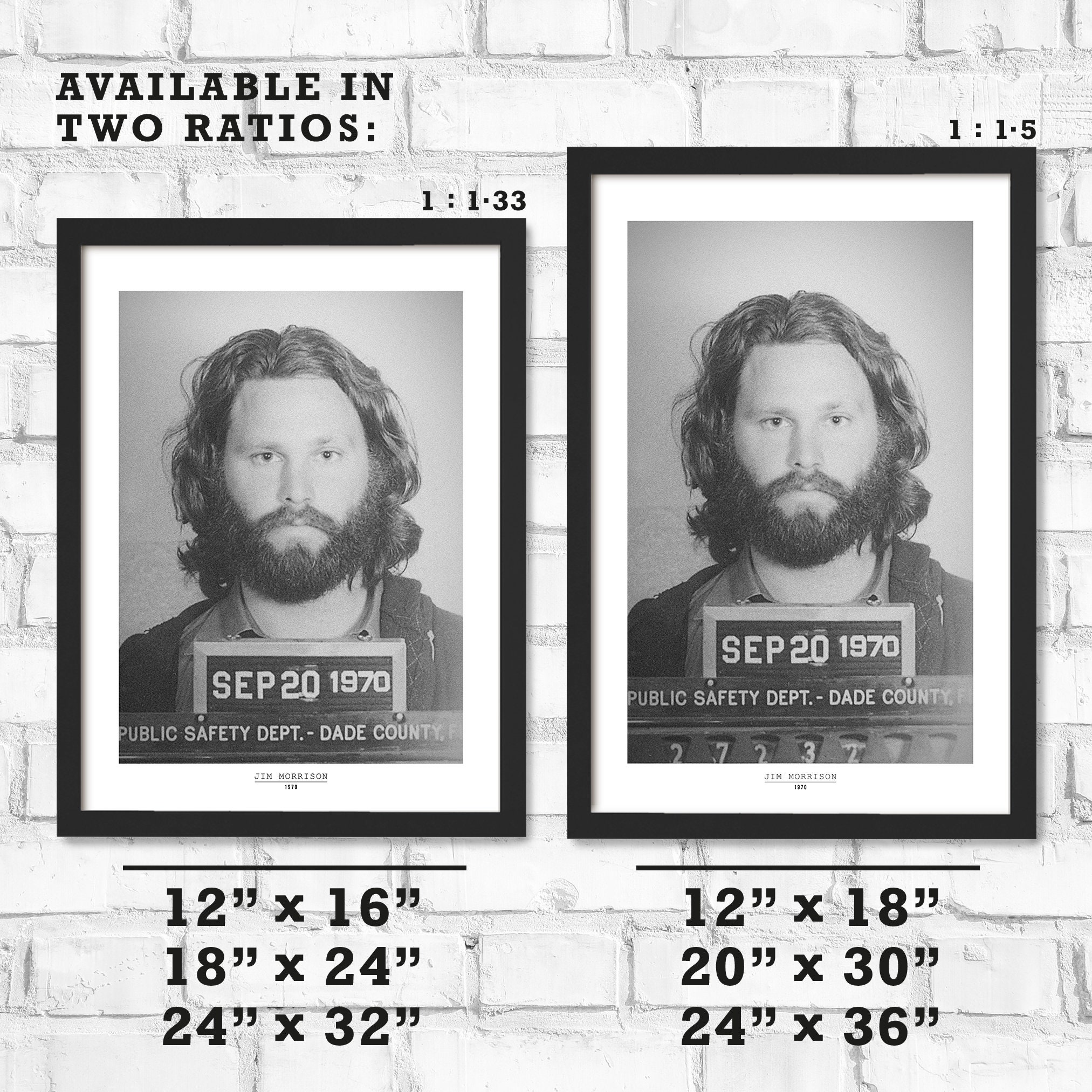 Jim Morrison Poster, Mugshot, Celebrity Mugshot, Famous People, Wall ...